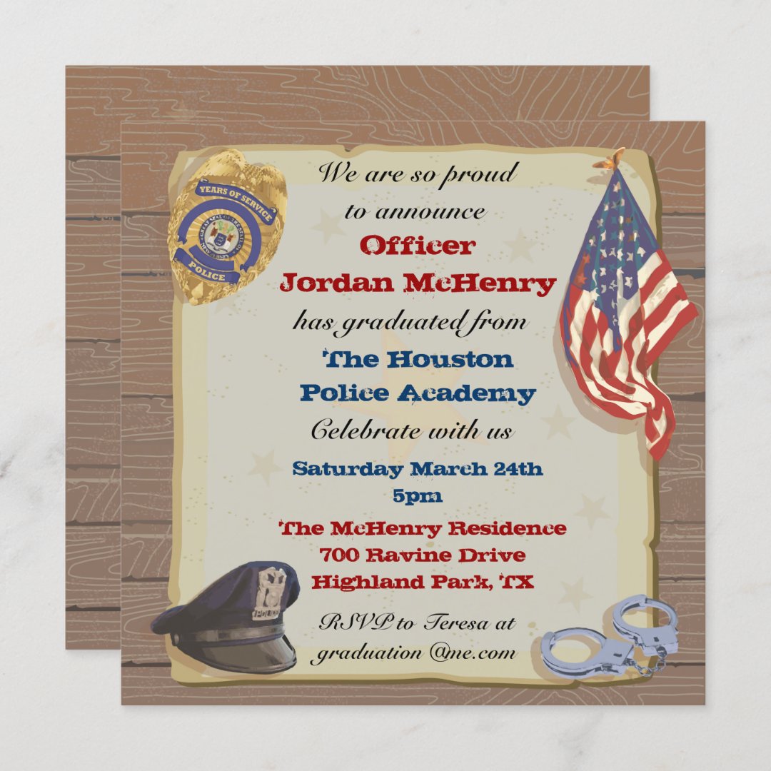 Police Officer Party Invitation | Zazzle