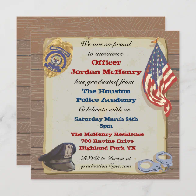 Police Officer Party Invitation | Zazzle