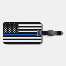 Police Officer Personalized Thin Blue Line Luggage Tag | Zazzle