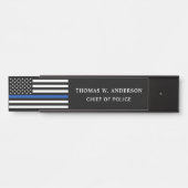 Police Officer Personalized Thin Blue Line Name Door Sign | Zazzle
