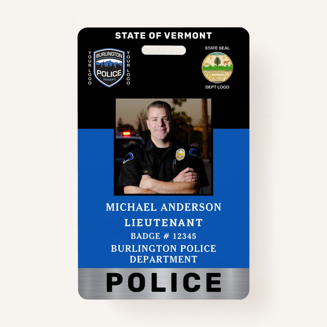 Police Officer Photo Logo Law Enforcement ID Card Badge | Zazzle