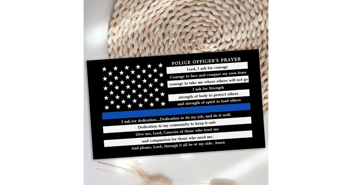 Police Officer Prayer Thin Blue Line Cards | Zazzle