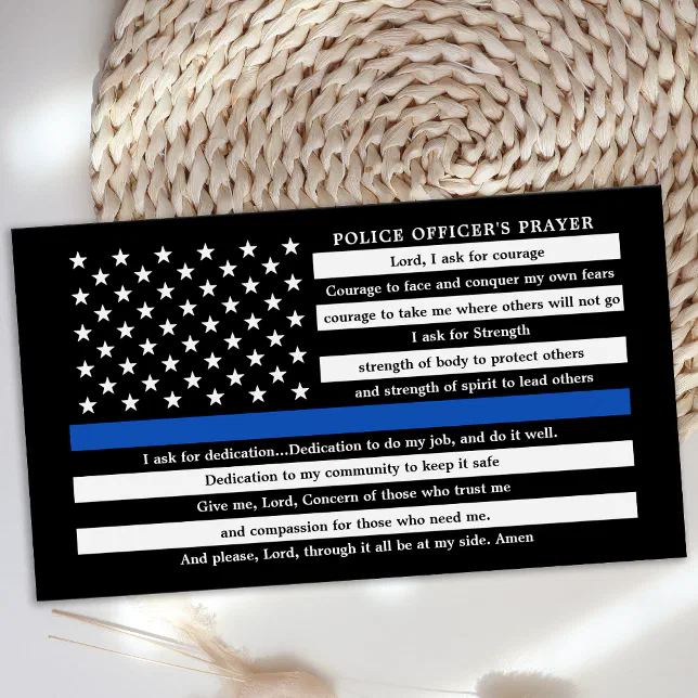 Police Officer Prayer Thin Blue Line Cards | Zazzle