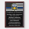Police Officer Promotion Custom Department Logo Award Plaque | Zazzle