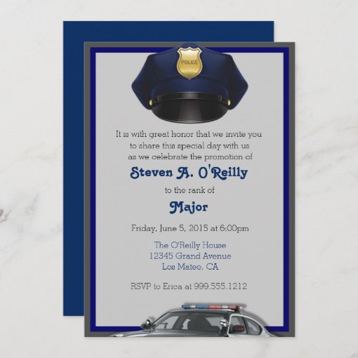 Police Officer Promotion Invitations | Zazzle