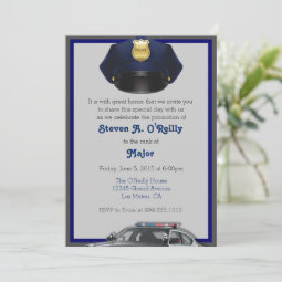 Police Officer Promotion Invitations | Zazzle