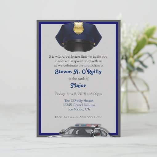 Police Officer Promotion Invitations | Zazzle