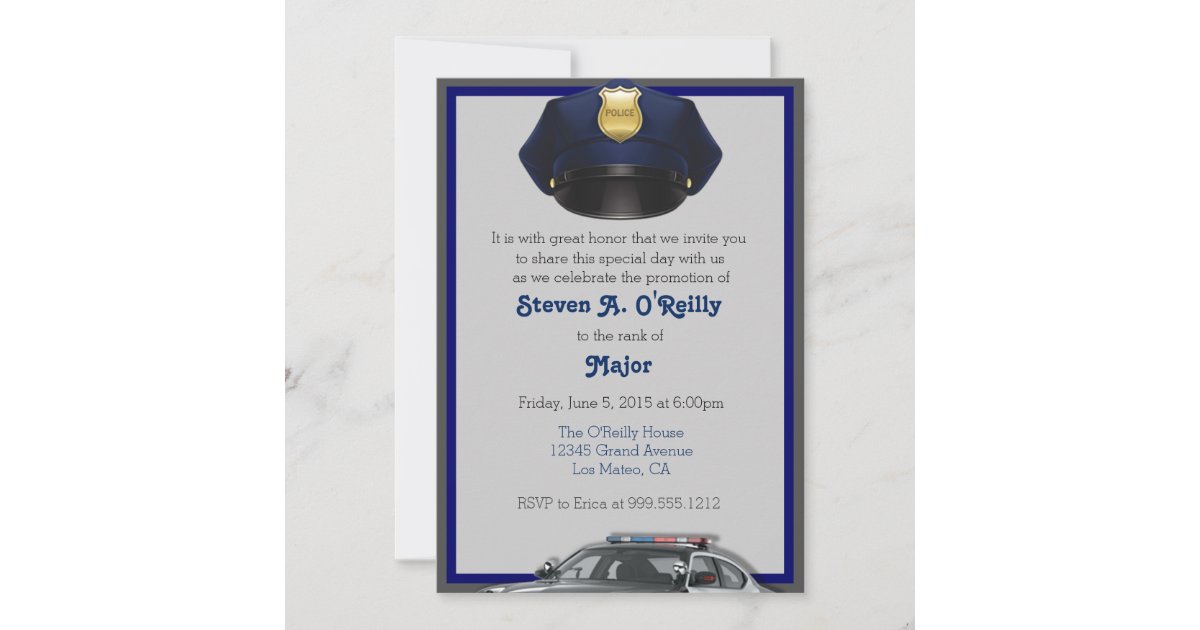 Police Officer Promotion Invitations | Zazzle