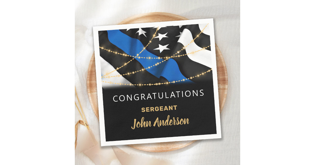 Police Officer Promotion Party Congratulations Napkins | Zazzle