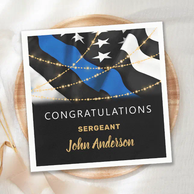 Police Officer Promotion Party Congratulations Napkins | Zazzle