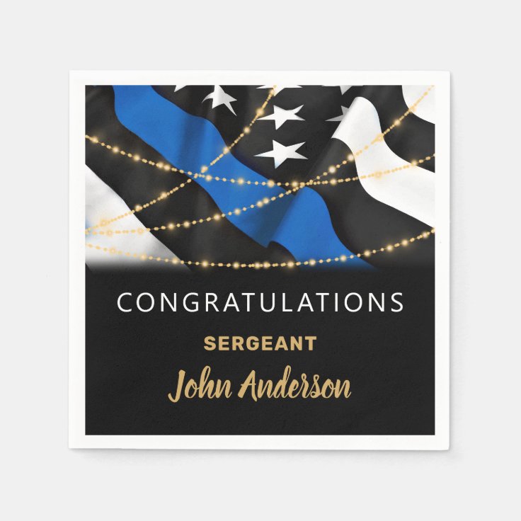 Police Officer Promotion Party Congratulations Napkins | Zazzle