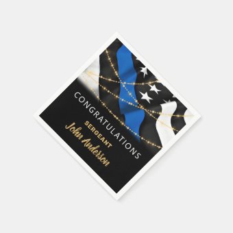 Police Officer Promotion Party Congratulations Napkins | Zazzle