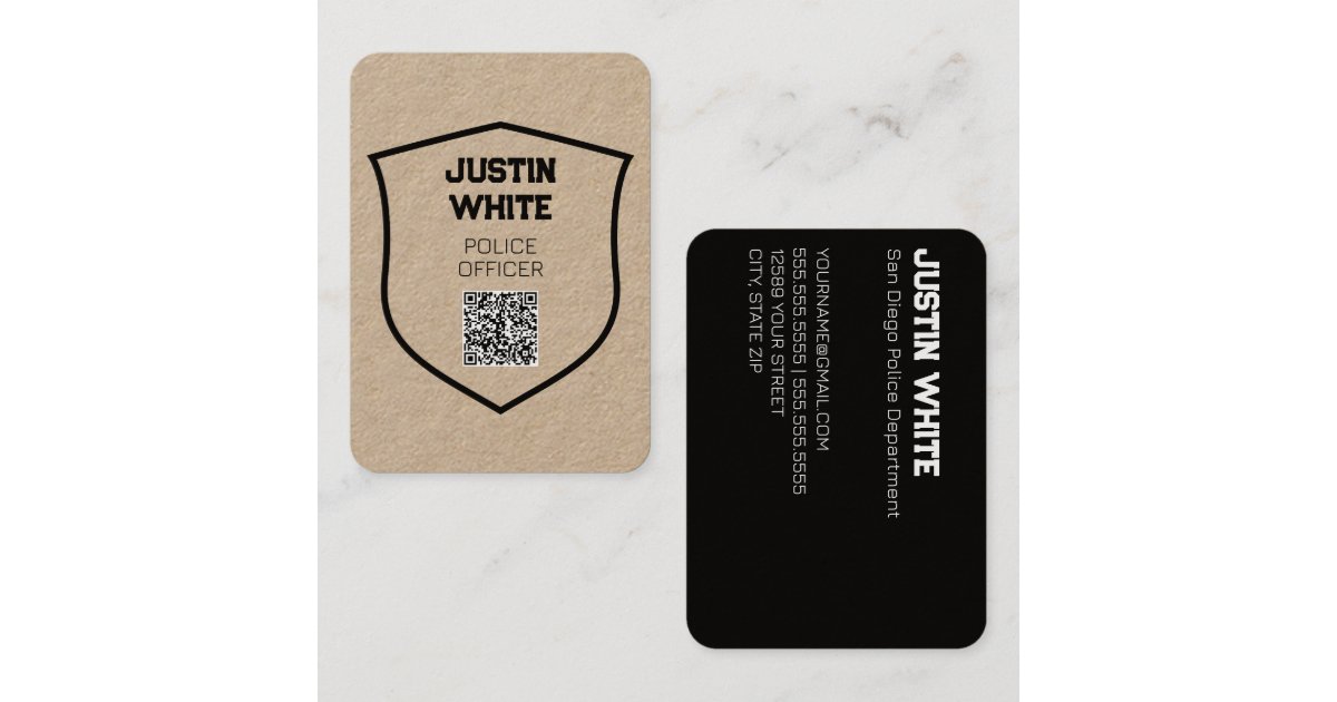 Police Officer QR Code Business Card | Zazzle
