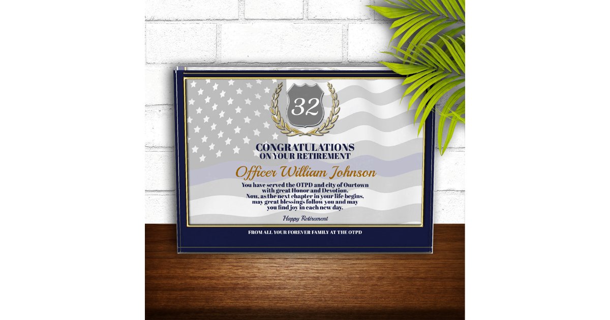 Police Officer Retirement Award | Zazzle