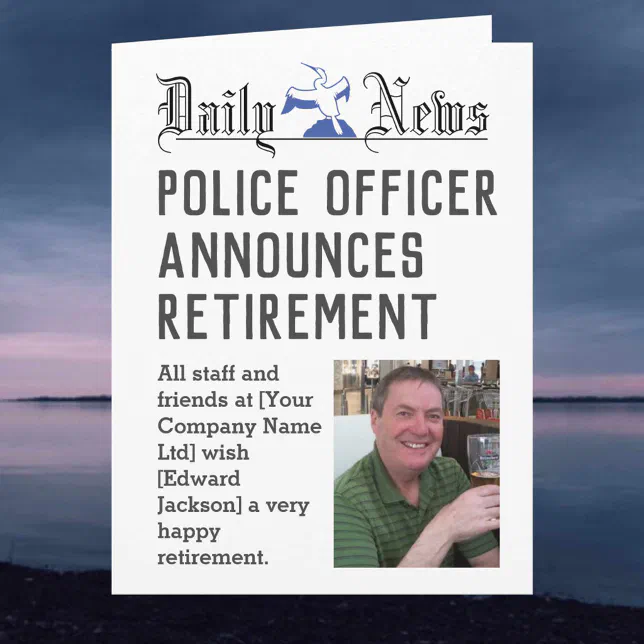 Police Officer Retirement Card to Personalise | Zazzle