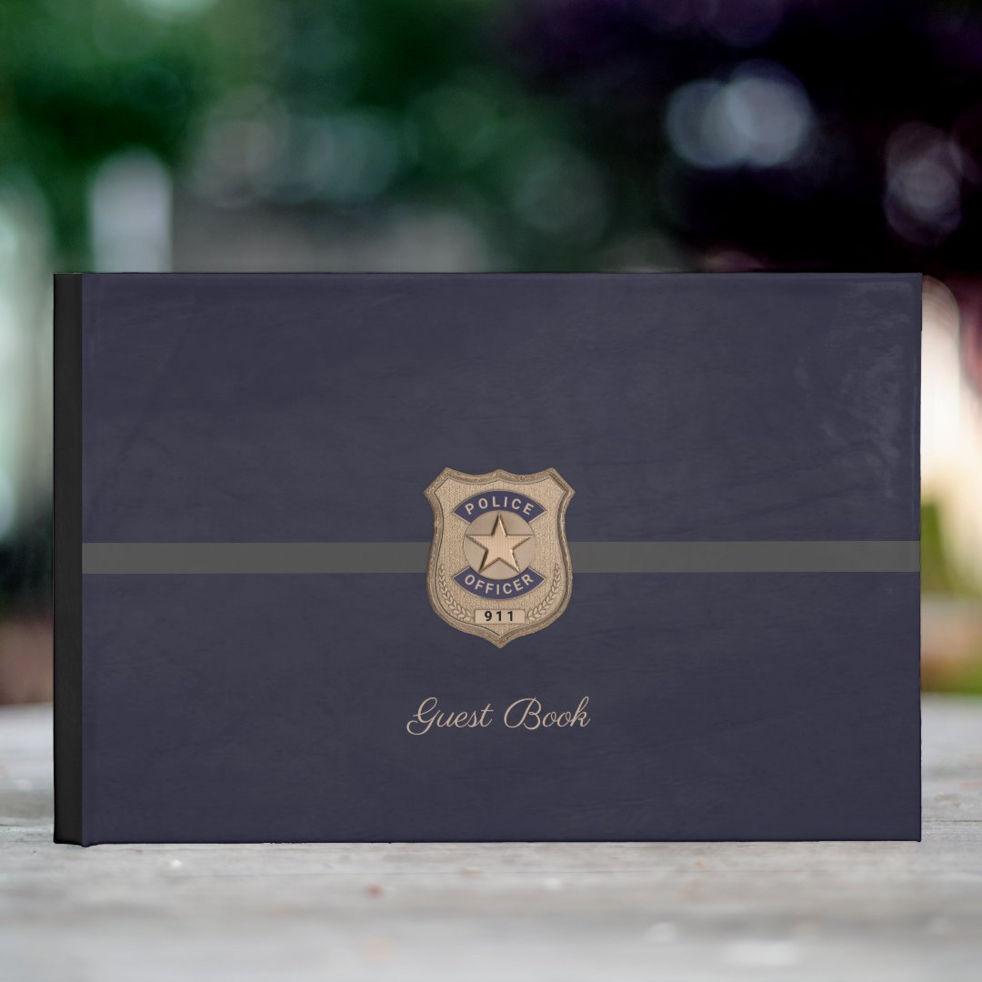 Police Officer Retirement Guest Book | Zazzle
