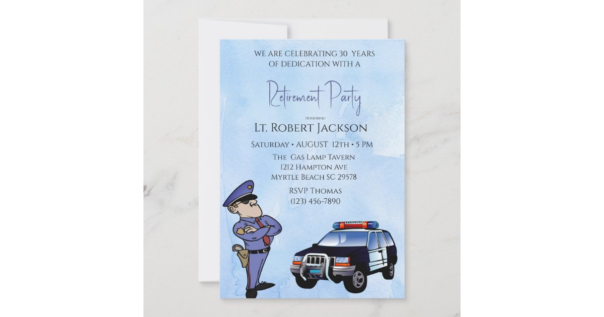Police Officer Retirement Invitation | Zazzle