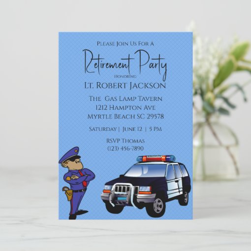 Police Officer Retirement Invitation | Zazzle