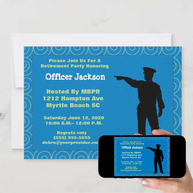 Police Officer Retirement Invitation | Zazzle