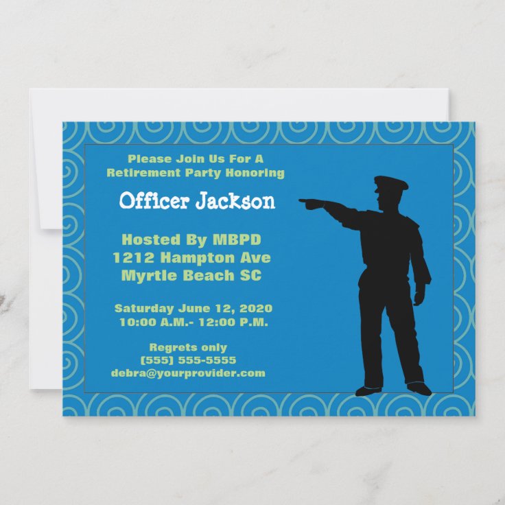 Police Officer Retirement Invitation | Zazzle