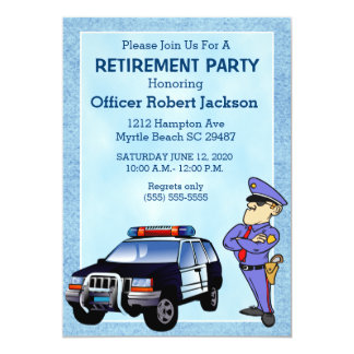 Police Retirement Invitations & Announcements | Zazzle