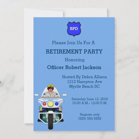 Police Officer Retirement Invitation | Zazzle.com