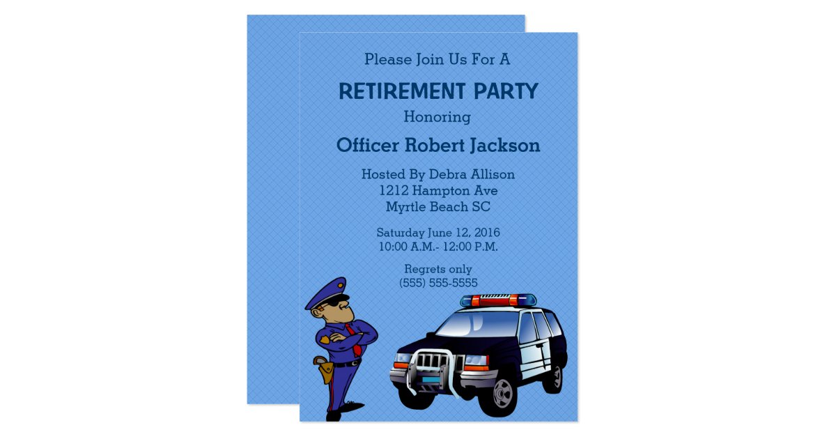 Police Officer Retirement Invitation | Zazzle