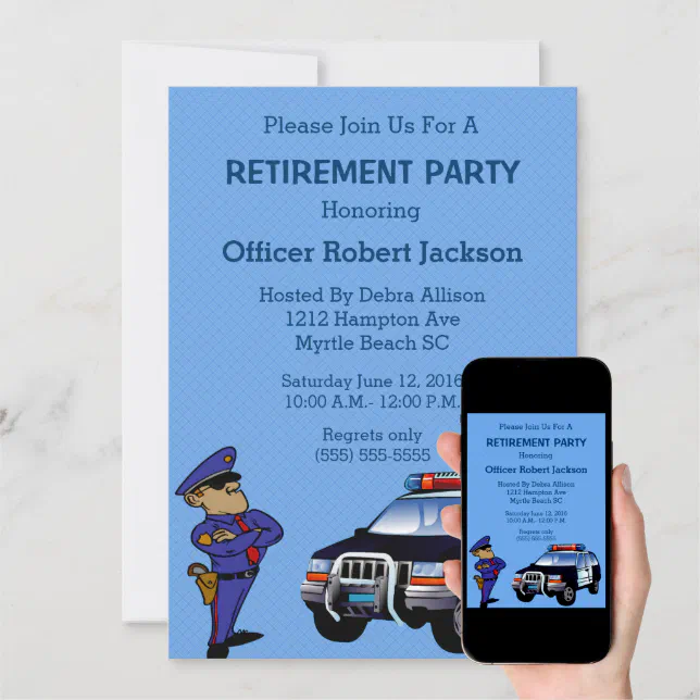 Police Officer Retirement Invitation | Zazzle