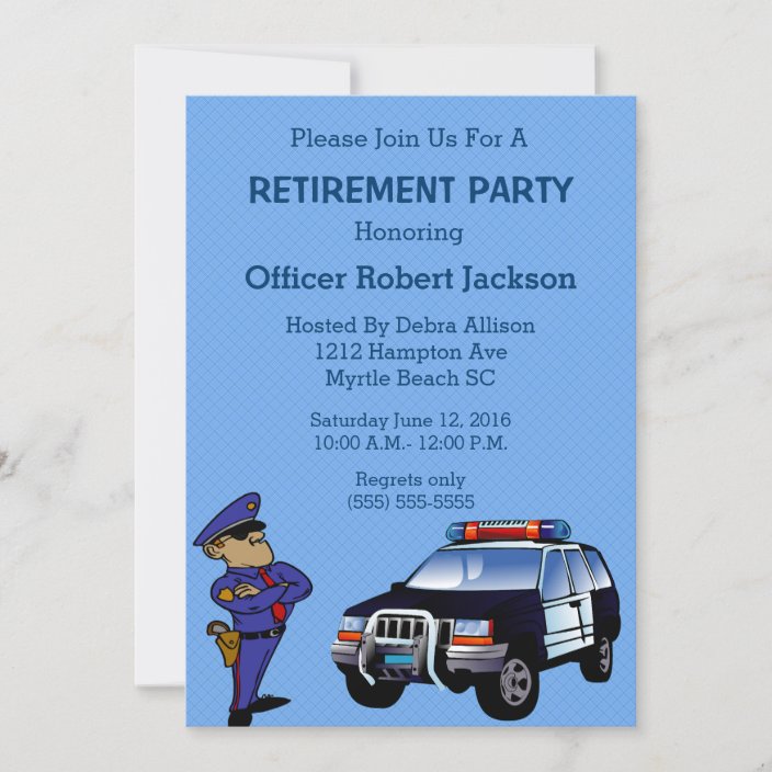 Police Officer Retirement Invitation | Zazzle.com