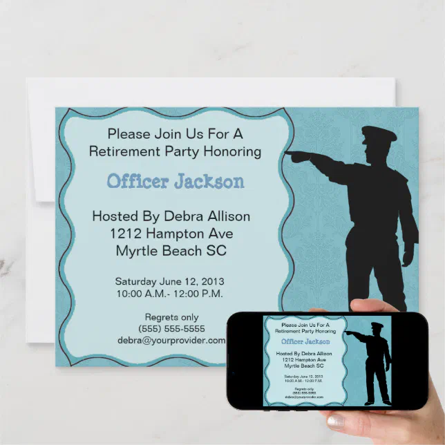 Police Officer Retirement Invitation | Zazzle