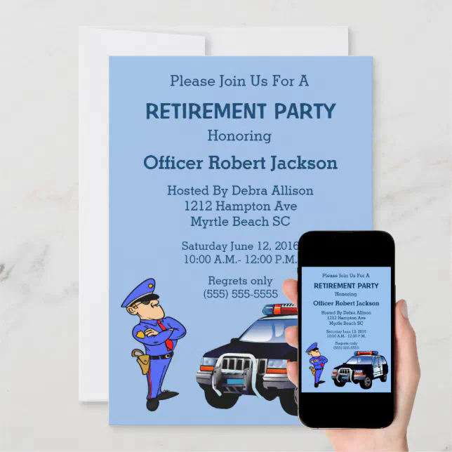 Police Officer Retirement Party Invitation | Zazzle