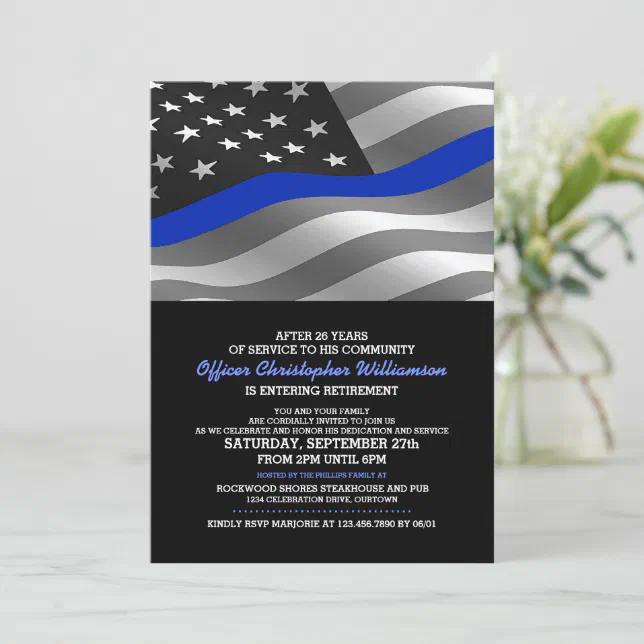 Police Officer Retirement Party Invitation | Zazzle