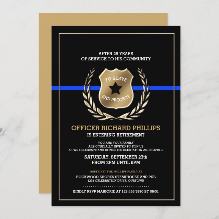 Police Officer Retirement Party Invitation | Zazzle