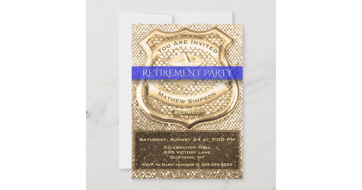 Police Officer Retirement Party Invitation | Zazzle