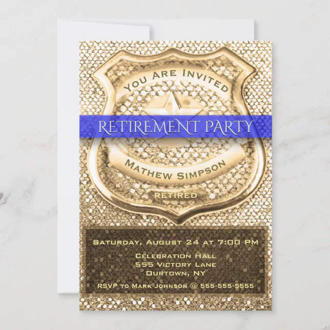 Police Officer Retirement Party Invitation | Zazzle