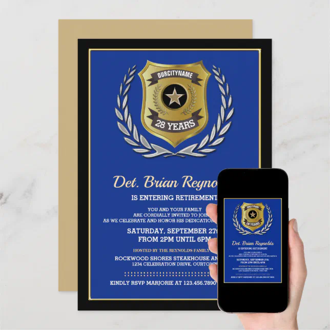 Police Officer Retirement Party Invitation | Zazzle