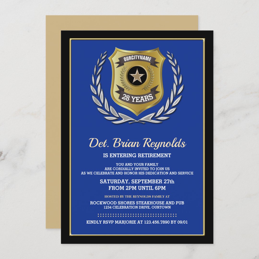 Police Officer Retirement Party Invitation | Zazzle