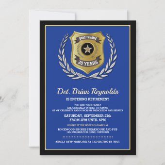 Police Officer Retirement Party Invitation | Zazzle