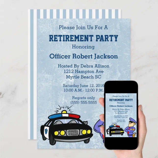 Police Officer Retirement Party Invitation | Zazzle