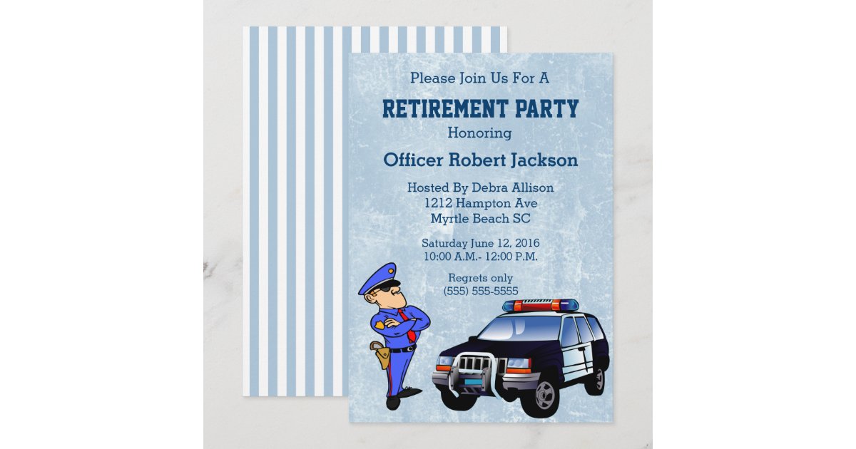 Police Officer Retirement Party Invitation | Zazzle