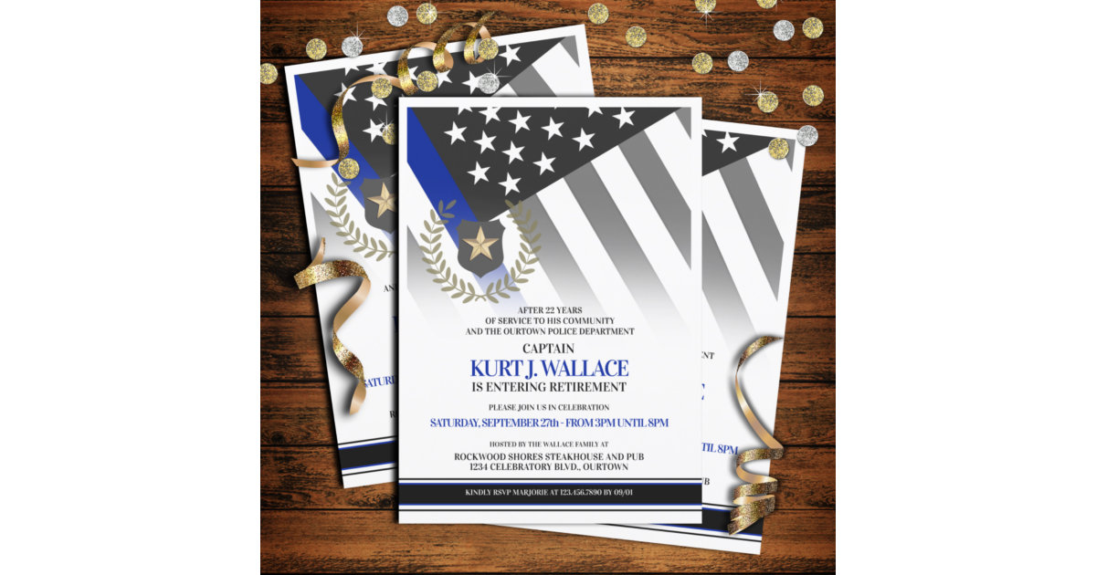 Police Officer Retirement Party Invitation | Zazzle