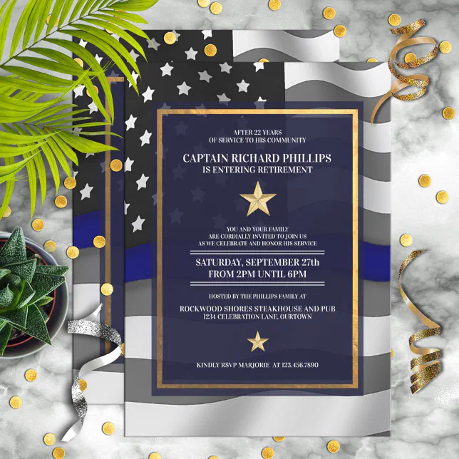 Police Officer Retirement Party Invitation | Zazzle