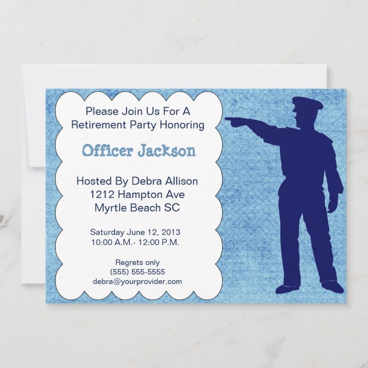 Police Officer Retirement Party Invitation | Zazzle