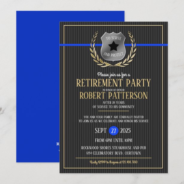 Police Retirement Invitations | Zazzle