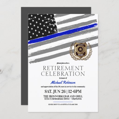 Police Officer Retirement Party Invitations | Zazzle