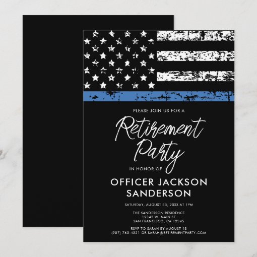 Police Officer Retirement Party Law Enforcement Invitation | Zazzle