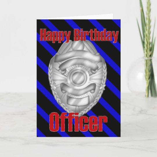 Police Officer Sheriff Badge Happy Birthday Card | Zazzle.com