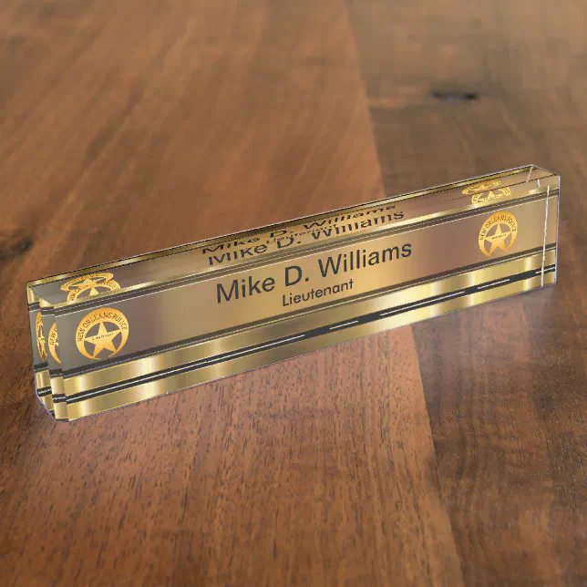 Police Officer Staff Custom Desk Name Plate | Zazzle
