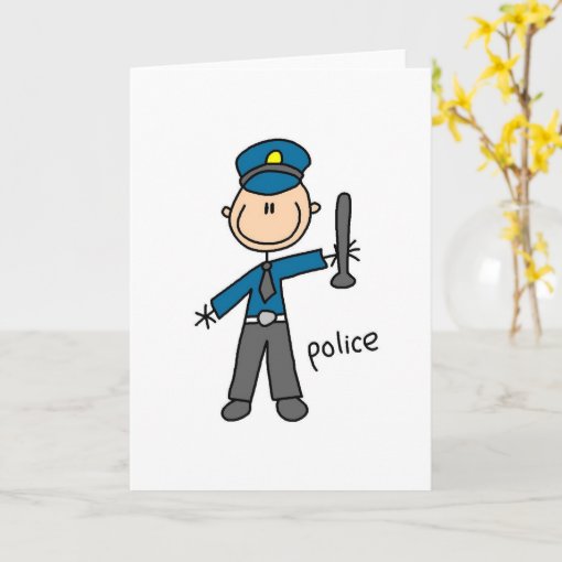 Police Officer Stick Figure Card | Zazzle