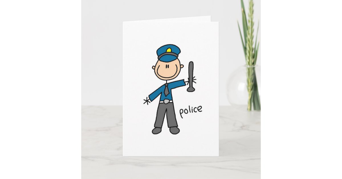 Police Officer Stick Figure Card | Zazzle